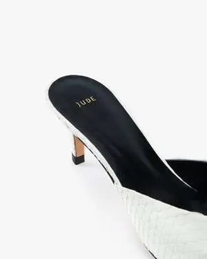JUDE Cave Mule Python Leather - White