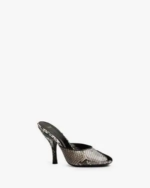 MY STORE Date Mule In Stone Python Leather