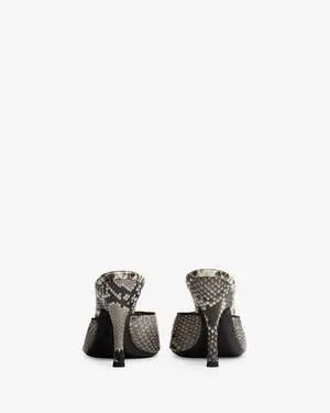 MY STORE Date Mule In Stone Python Leather