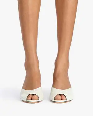 JUDE Cave Mule Croc Embossed Leather - Cream