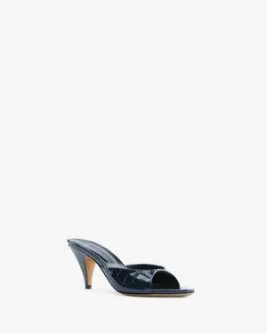 JUDE Haze Sandal Ink Croc Embossed Leather - Blue