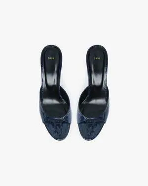 JUDE Haze Sandal Ink Croc Embossed Leather - Blue