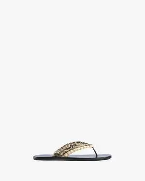 JUDE Path Flat Sand Python Leather