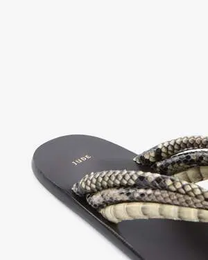 JUDE Path Flat Sand Python Leather