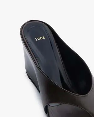 JUDE Yaga Wedge Sandal Mocha Leather