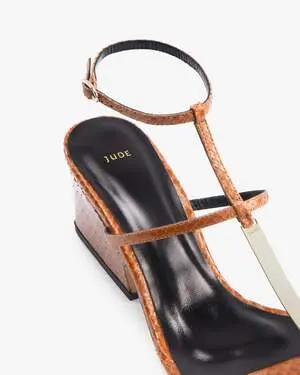 JUDE Solo Sandal Python Leather