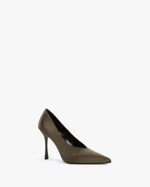 JUDE Kiss Pump Satin - Khaki