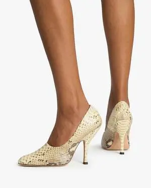 JUDE Date Pump Sand Python Leather - Beige