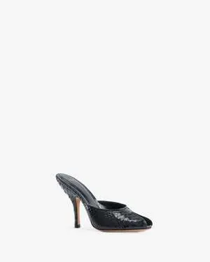 JUDE Date Mule Python Leather - Black
