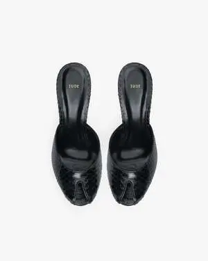 JUDE Date Mule Python Leather - Black
