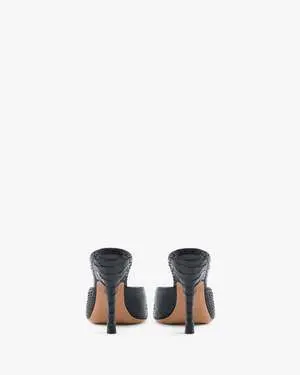 JUDE Date Mule Python Leather - Black