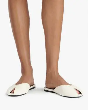 JUDE Date Flat Off- Leather - White