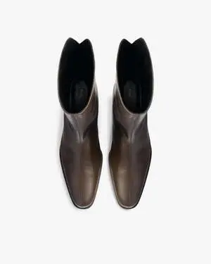JUDE Pace Ankle Boot In Mocha Leather - Brown