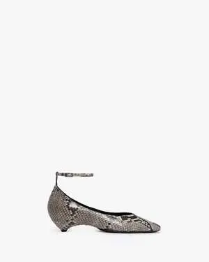 JUDE Mode Ballerina In Stone Python Leather