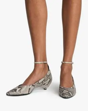 JUDE Mode Ballerina In Stone Python Leather