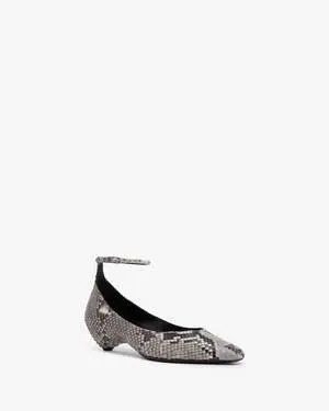 JUDE Mode Ballerina In Stone Python Leather