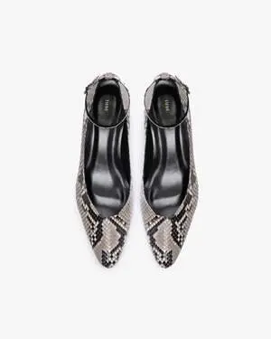 JUDE Mode Ballerina In Stone Python Leather