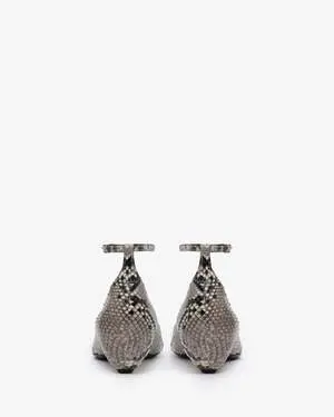 JUDE Mode Ballerina In Stone Python Leather