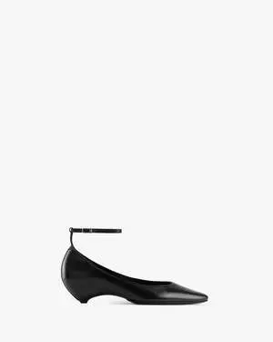 JUDE Mode Ballerina In Leather - Black