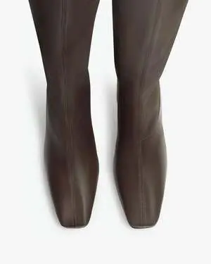 JUDE Memo Knee Boot In Stretch Leather - Brown