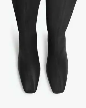 JUDE Memo Knee Boot In Stretch Leather - Black