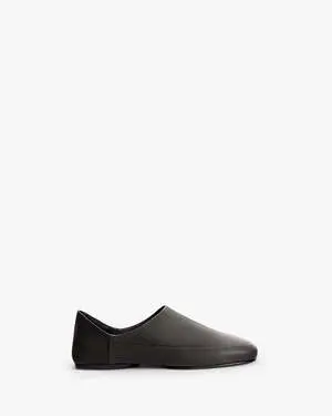 JUDE Floor Slipper In Espresso Leather - Brown