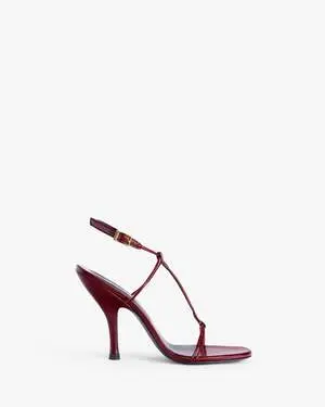 MY STORE Mixer Sandal In Leather - Bordeaux