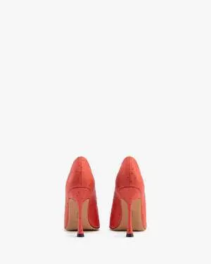JUDE Kiss Pump Blood Orange Ostrich Embossed Leather
