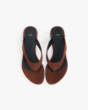 JUDE Rue Sandal In Suede Leather - Brown