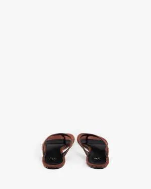 JUDE Rue Sandal In Suede Leather - Brown