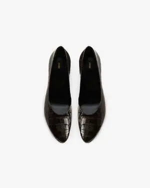JUDE Jerry Pump Dark Croc Embossed Patent Leather