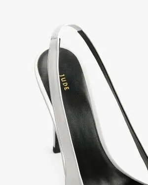 JUDE Ibis Slingback Creased Leather - White