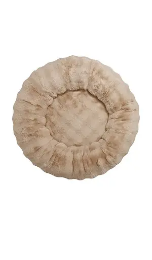 LOLA BLANKETS Large Bubble Round Pet Bed In Beige - Oat