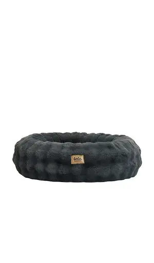 LOLA BLANKETS Medium Bubble Round Pet Bed In Grey