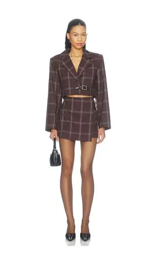 LOVERS AND FRIENDS Brent Cropped Blazer In Brown