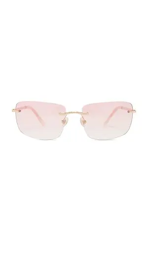 LU GOLDIE Portia Sunglasses In Pink - Strawberry