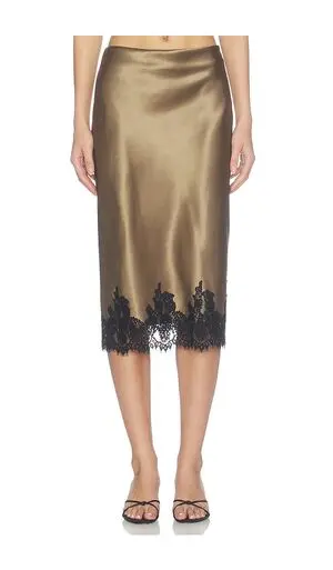 MORE TO COME Bethanie Midi Skirt - Olive
