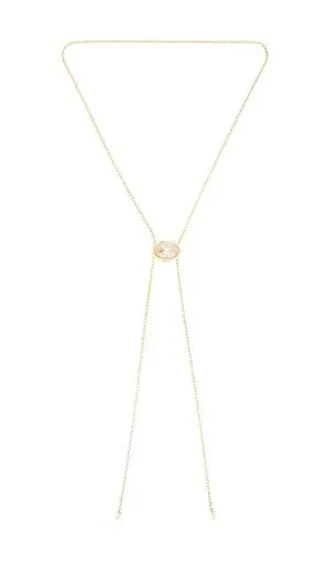Ettika Crystal Bezel Bolo Necklace In Metallic - Gold