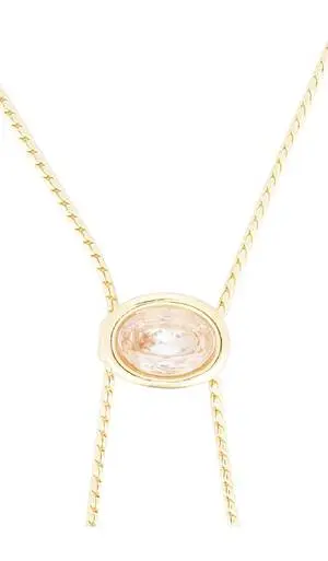 Ettika Crystal Bezel Bolo Necklace In Metallic