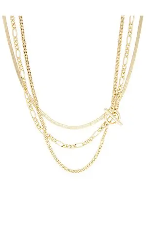 Ettika Gilded Layered Link Necklace In Metallic
