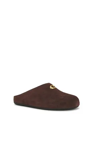 COACH Sculpted C Soft Mule In Chocolate