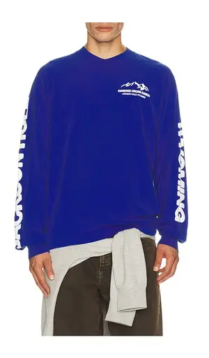 DIAMOND CROSS RANCH Trailblazer Long Sleeve Tee - Blue
