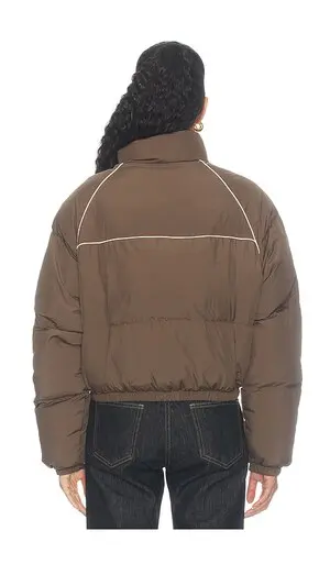 Eterne Technical Pongã© Down Puffer In Brown - Mushroom