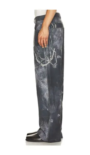 We11Done Trompe L'oeil Denim Carpenter Pants