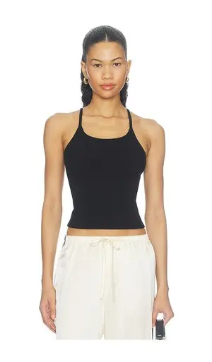 Donni. The Rib Spaghetti Tank In Black