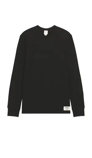 SKIMS Branded Classic Waffle Crewneck T-shirt In Black
