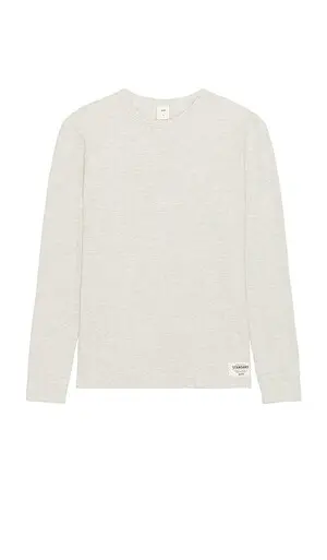 SKIMS Branded Classic Waffle Crewneck T-shirt In Grey