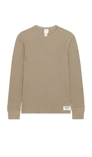 SKIMS Waffle Cropped Slim Henley In Brown
