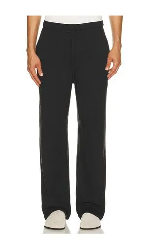 SKIMS Waffle Straight Leg Pant In Black - Onyx