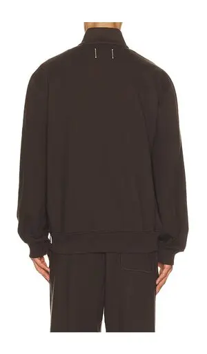 Reigning Champ Midweight Terry Standard Button Mockneck In Brown